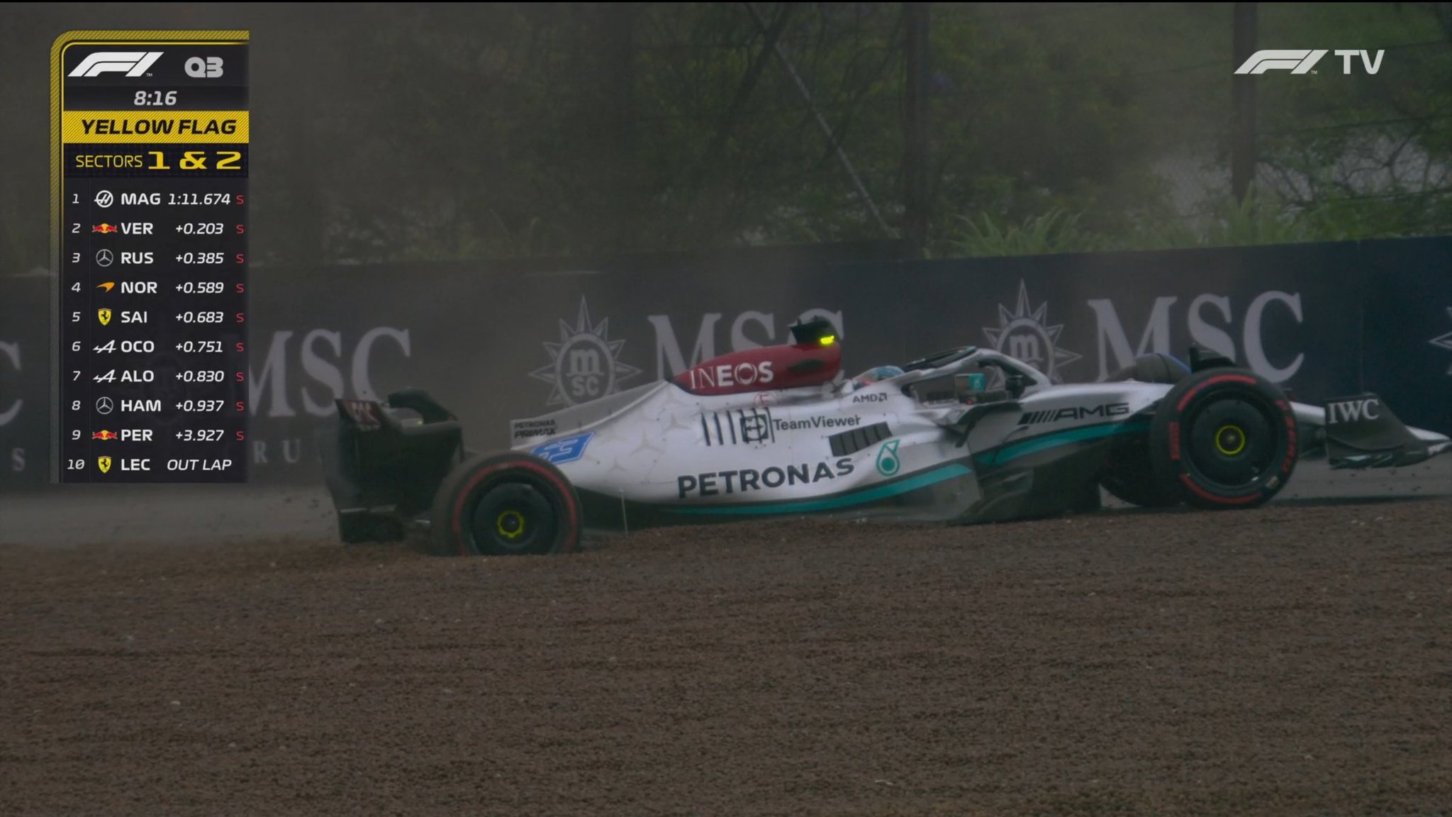 GP do Brasil F1, Q3: George Russell provoca bandeiras vermelhas | AutoSport